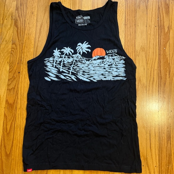 Vans | Shirts | Vans Black And Orange Tropical Tank Top | Poshmark